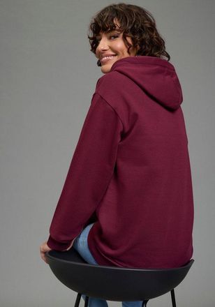 DELMAO Kapuzensweatshirt Weiche Baumwollmischung mit K&auml;ngurutasche und bedruckter Kordel