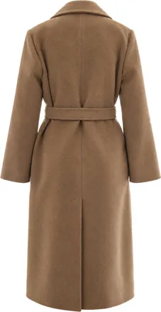 Max Mara Single-Breasted Wool Blend Coat - Camel