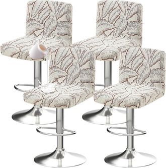 Generic wasserdichte Barhocker Bez&uuml;ge 4er Set quadratische Barhocker Sitzbez&uuml;ge mit R&uuml;ckenlehne Pub Thekenhocker Stuhlbez&uuml;ge f&uuml;r K&uuml;che Pub Esszimmer Braun