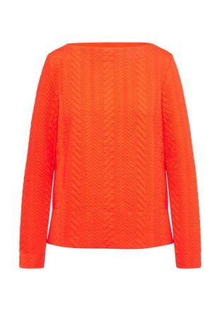 s.Oliver Sweatshirt Sweatshirt Strukturiertes Jacquard-Sweatshirt mit U-Boot-Ausschnitt