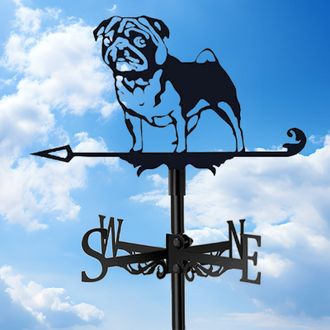 Generic Schwarze Wetterfahne aus Metall Zur Anzeige der Windrichtung Im Au&szlig;Enbereich f&uuml;R Hof Garten Bauernhaus Scheune Schuppen oder Terrasse(B2)