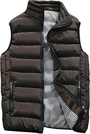 ORANDESIGNE Homme Gilet Duvet Slim Légère Veste Blouson Doudoune sans Manches Manteau Matelassée Rembourrée Coton Down Jacket à Capuche Amovible Sport Décontracté