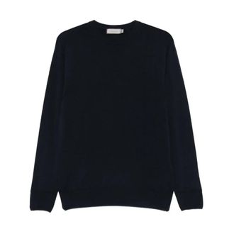 Canali Dunkelblauer Rippstrickpullover - - Knitwear - Herren - Blau - L