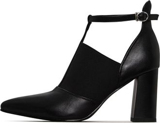 Cesare Gaspari Femme, Chaussures, Noir, Taille: 38 EU Talons blocs à bride en T - Noir verni