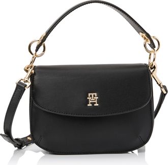 Tommy Hilfiger Damen Umh&auml;ngetasche Chic Flap Crossover Klein, Schwarz (Black), Einheitsgr&ouml;&szlig;e