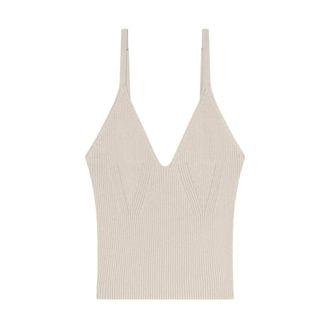 A|X Armani Exchange Geripptes Top mit d&uuml;nnen Tr&auml;gern - - Tops - Damen - Beige - L