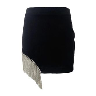 Giulia N Couture Schwarzer Midi-Rock Eleganter Stil - - Skirts - Damen - Schwarzk - XS