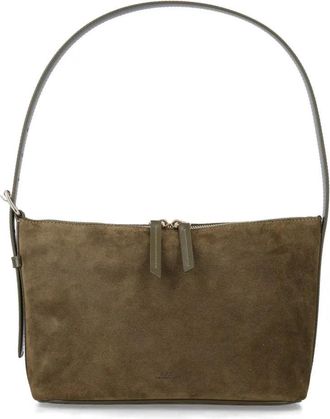 A.P.C. Hobo Bags - Suede Shoulder Bag With Structured Silhouette And - Gr. unisize - in Grau - f&uuml;r Damen