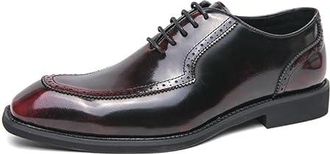 Generic Chaussures Oxford habillées for Hommes à Lacets, Bout carré, Bout Tablier, Richelieu, en Cuir végétalien, Talon carré, résistantes, antidérapantes, Cl