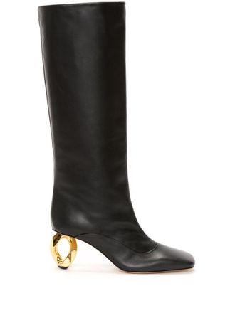 J.W.Anderson bottines Chain Heel 75 mm en cuir - Noir