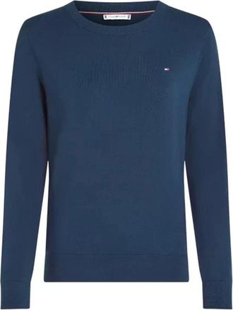 Tommy Hilfiger Femme, Pulls, Bleu, Taille: 42 FR Co Jersey Fine GG LS C-Nk SWT