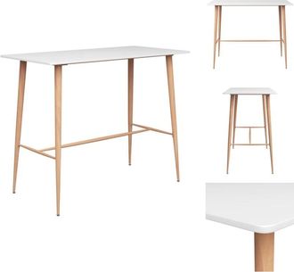 vidaXL Bartisch Wei&szlig; 120x60x105 cm - Esstisch - Bartisch - Stehtisch - Wei&szlig;er Tisch - K&uuml;cheninsel