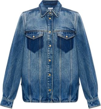 Ganni Femme, Blouses et Chemises, Bleu, Taille: 44 FR Chemise en jean