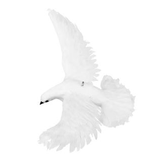 Luxshiny Statue De Colombe en R&eacute;sine R&eacute;aliste 17x26 Cm Plumage Artificielles D&eacute;corative pour Jardin Et Mariage Fausse Colombe Fantaisie