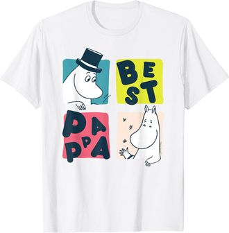 Moomin Moominpappa Best Pappa Quadrate Dark Text T-Shirt