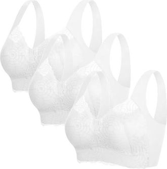 Generic Soutien-gorge confortable et l&eacute;ger sans armatures pour femme - Soutien-gorge correcteur pour personnes &acirc;g&eacute;es - Grande taille - Couverture compl&egrave;te - D