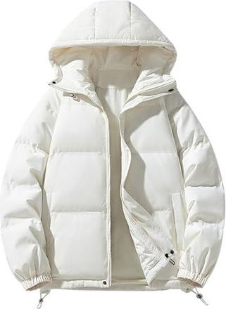Generic Vestes pour femmes 2026 Mode Femmes Casual Manches Longues Sweat &agrave; Capuche Fermeture &Eacute;clair Garde au Chaud Manteau avec Poche Unisexe Veste, blanc, 3X