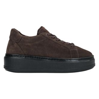 Estro & Luminara Velours Sneaker mit Fellfutter - - Shoes - Damen - Braun - 37 EU