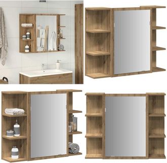 vidaXL Vidaxl - Armoire &agrave; miroir de salle de bain ch&ecirc;ne artisanal 80x20,5x64 cm