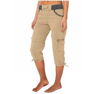 Generic BOTCAM Pantacourt pour femme - Pantalon de jogging 3/4 - Pantalon de sport - Pantalon d&eacute;t&eacute; - Pantalon de loisirs - Uni - Baggy - Cordon de serrage - T