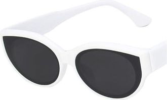 Generic Lunettes De Soleil Ovales Tendance For Hommes Et Femmes, Monture Petite, For La Conduite, Les Déplacements En Plein Air, Les Vacances(White)