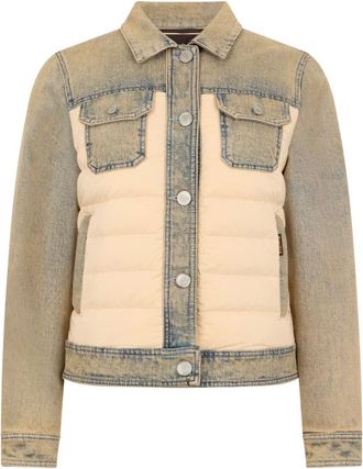 Moorer Femme, Vestes, Bleu, Taille: 42 FR Veste en jean matelass&eacute;e Petunia