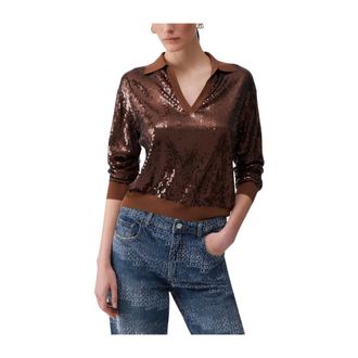 Liu Jo Femme, Pulls, Brun, Taille: 42 FR Pull avec sequins