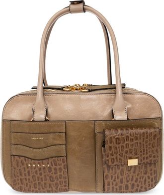 Marni Cabas en cuir - Femme - Sacs - Brun - Taille: ONE Size