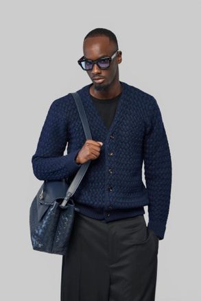 Bottega Veneta LW Wool Intrecciato Cardigan