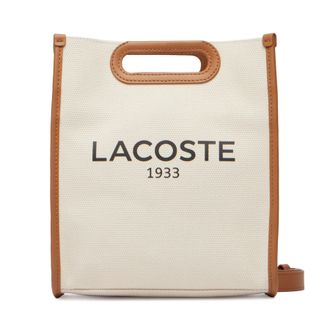 Lacoste Handtasche Lacoste Small Heritage Canvas Tote NF5232TD Hellbeige