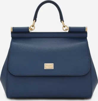 Dolce & Gabbana Henkeltasche Sicily Groß - Frau Handtaschen Blau Leder Onesize