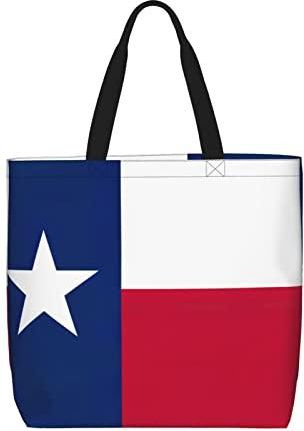 Generic Sac De Courses Drapeau Du Texas Sac Biblioth&egrave;que R&eacute;utilisable De Grande Capacit&eacute; Sacs En Toile Pour Femmes, Pour &Eacute;cole, Voyage, Femmes, Filles