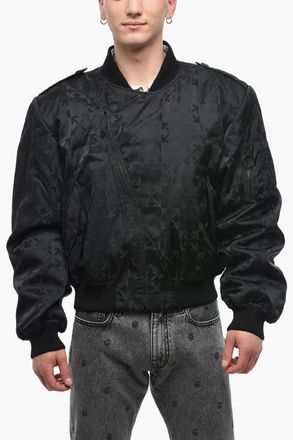 Off-white Jacquard Bomber ARROWS PATTERN with Monogram Motif Off-White