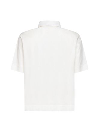 Blanca Vita Womens Polo Shirt White Cotton Tops