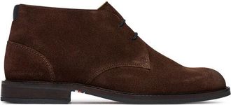 Tommy Hilfiger Schn&uuml;rschuhe Corporate Dressy Suede Lace Boot FM0FM05951 Braun