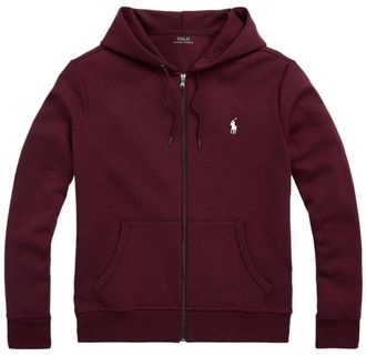 Ralph Lauren Herren Doppelstrick-Kapuzenpullover mit durchgehendem Rei&szlig;verschluss, Harvard Wine, X-Large