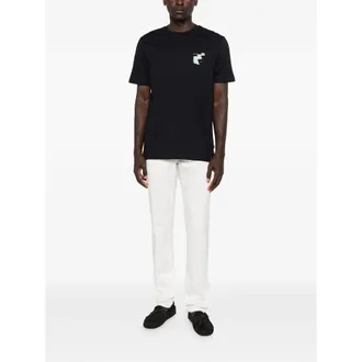 HUGO BOSS Logo-Printed Cotton T-Shirt - Navy