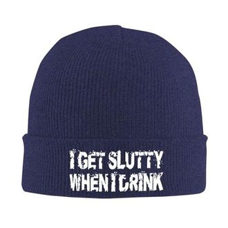 Generic Je Deviens Vulgaire Quand Je Bois Unisex Watch Cap Chaud Bonnet De Trawler Souple Bonnets Tricot&eacute; pour Cyclisme Ski Sport