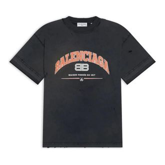 Balenciaga Maison Medium Fit T-Shirt - - Tops - Herren - Schwarzk - M