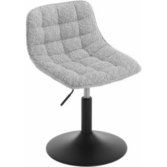 Woltu Lot de 2 Tabourets de Maquillage en Chenille + M&eacute;tal, R&eacute;glable en Hauteur, Tabouret de Cuisine, Tabouret avec Dossier, Chaise de Coiffeuse, Chaise de