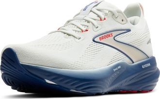 Brooks Herren Glycerin 22 Neutral Running Shoe, Grau/Marineblau Pfingstrose/Feuerrot, 44 EU