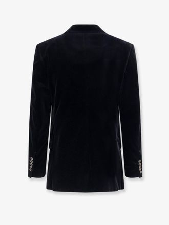 Tom Ford Mens Blazer Double-Breasted Velvet Black Cotton Blazers Jacket