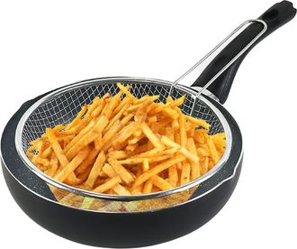 URBN-CHEF Bratpfanne aus geschmiedetem Aluminium, Induktion, mit Bratkorb, Kochgeschirr