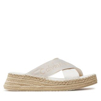 Calvin Klein Jeans Espadrilles Calvin Klein Jeans Sporty Wedge Rope Sandal Mr YW0YW01364 Wei&szlig;