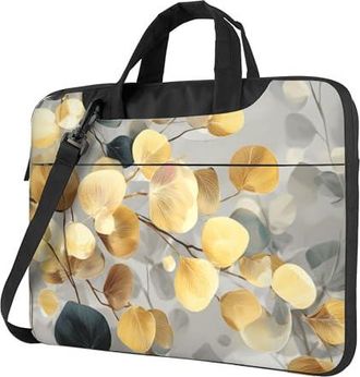 Generic Housse de protection antichoc pour ordinateur portable de 15,6 avec bandouli&egrave;re - Motif feuilles jaunes - Pour homme et femme, multicolore, 15.6 inch