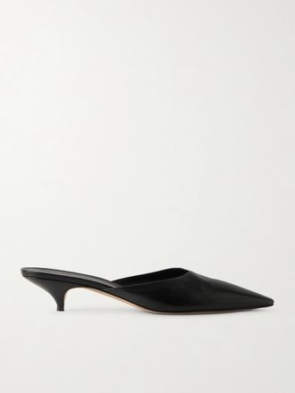 The Row Mules En Cuir Brillant Lisa - Noir