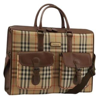 Burberry Sac week-end vintage en toile Pre-owned - Femme - Pre-owned - Beige - Taille: ONE Size