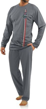 Sesto Senso Pyjama Militaire Long Coton pour Homme Manches Longues Pantalon Ensemble de Vêtements de Nuit XXL 2404 Graphite