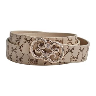 Cavalli Femme, Accessoires, Beige, Taille: 85 CM Reversible Snake Buckle Belt