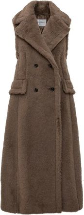 Max Mara Femme, Vestes, Brun, Taille: 36 FR Long Camel Fur Vest